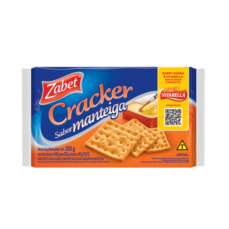Zabet Cracker Sabor Manteiga | Vitarella - Tem diferença. Tem sabor.