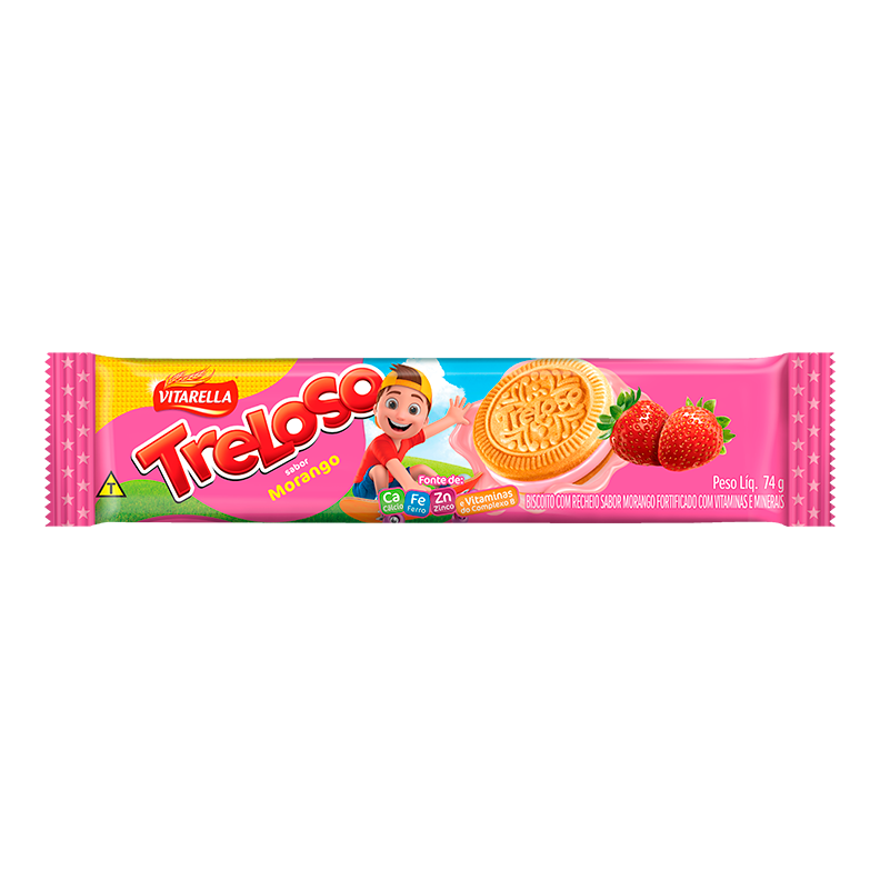 Treloso Recheado sabor Morango | Vitarella - Tem diferença. Tem sabor.